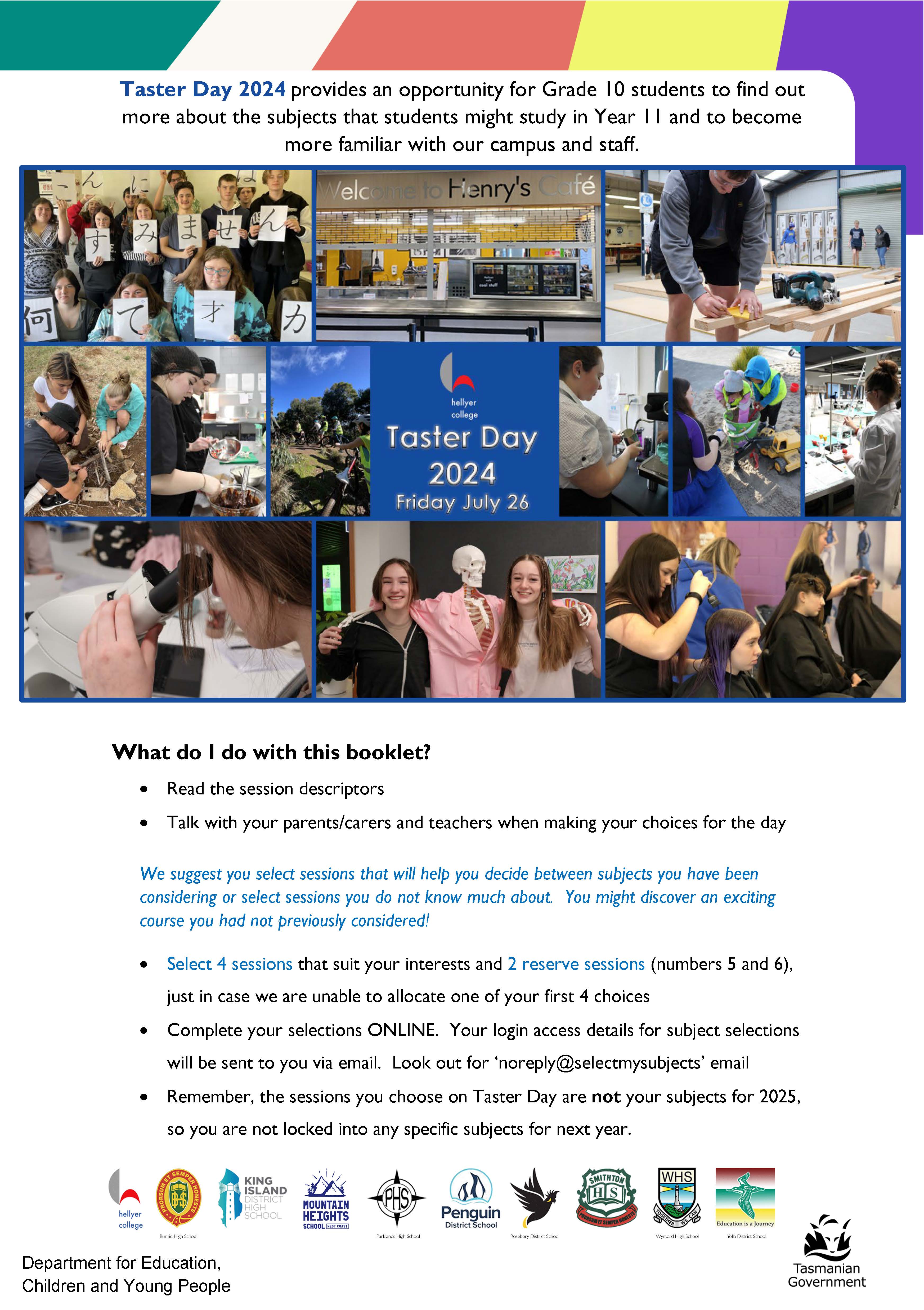 Taster Day 26th August - Hellyer College